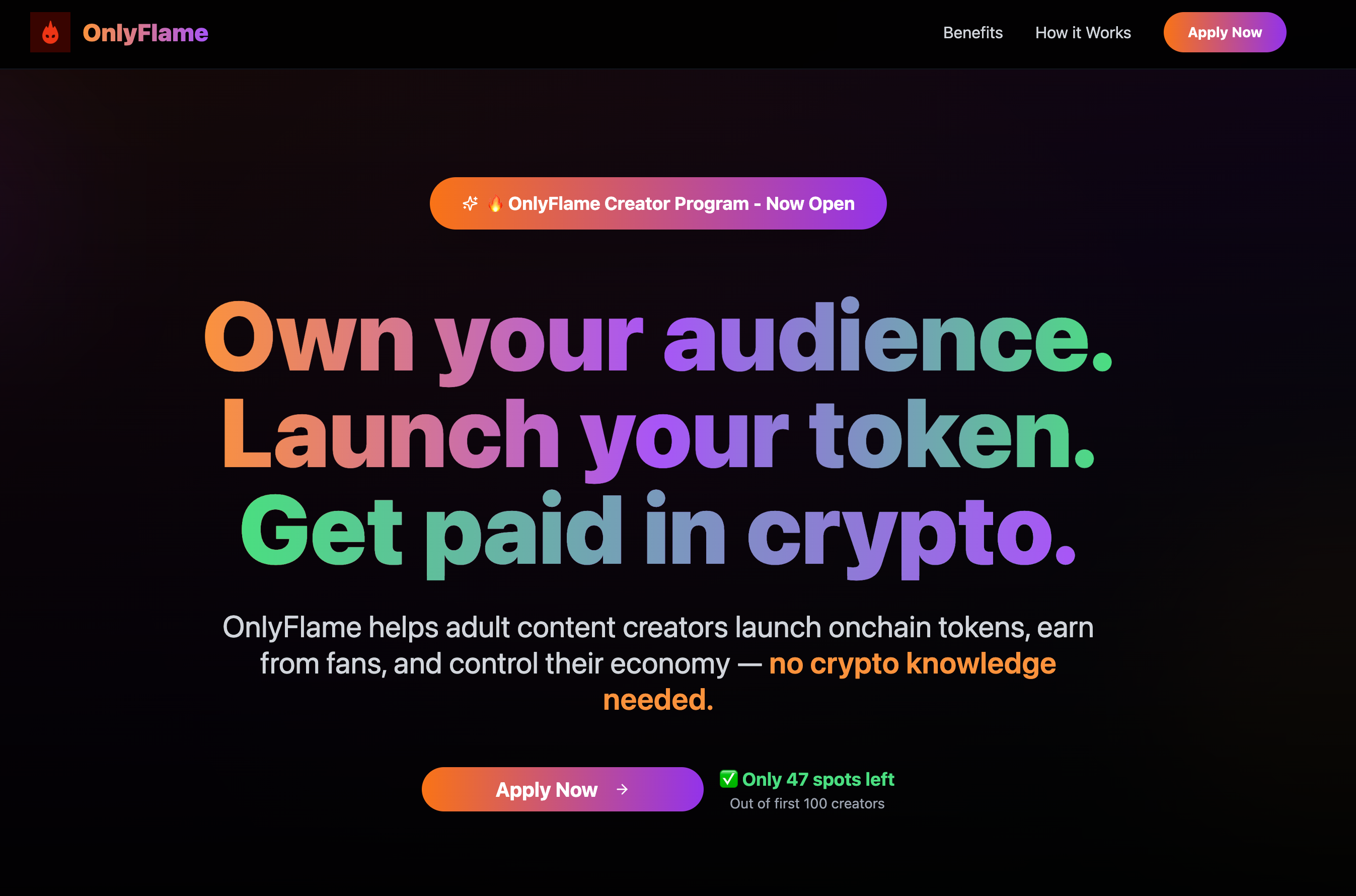 OnlyFlame - Launch Your Creator Token | Adult Creator Economy Platform